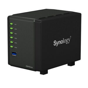 Synology DiskStation DS419slim Compact Desktop NAS Server, Marvell Armada 385 88F6820,512MB DDR3 SDRAM, 8TB SSD, DSM Software