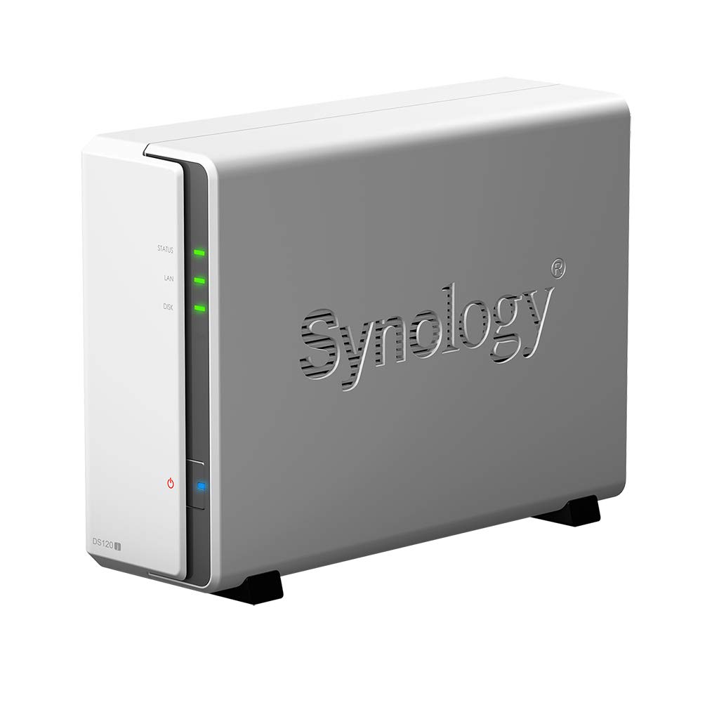 Synology DiskStation DS120j NAS Server, Marvell Armada 3700 88F3720, 512MB DDR3L Memory, 2TB SATA, Synology DSM Software