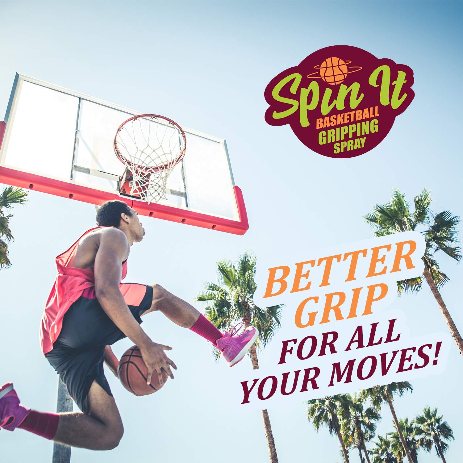 Spin-iT Basketball Hand Grip Spray - Use with Your Basketball Dribble Trainer - Basketball Grip Powder Replacement - Part of Your Basketball Accessories, Basketball Gear, Basketball Training 2 oz