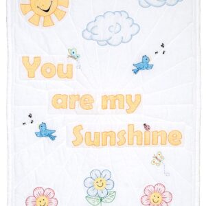 Jack Dempsey Needle Art You are My Sunshine Baby Quilt, White, Crib