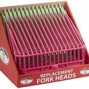 Little Giant DuraFork Pitch Fork Replacement Heads (Multipack) Durable Polycarbonate Stable Fork Head with Angled Tines (2 Hot Pink Heads, 2 Lime Green Heads) (Item No. PDF103DISP)