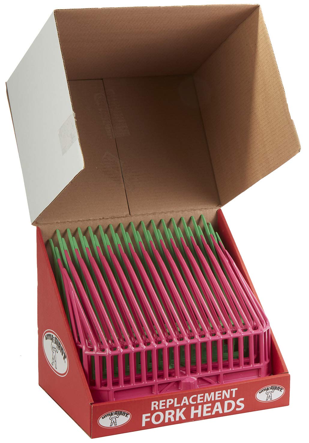 Little Giant DuraFork Pitch Fork Replacement Heads (Multipack) Durable Polycarbonate Stable Fork Head with Angled Tines (2 Hot Pink Heads, 2 Lime Green Heads) (Item No. PDF103DISP)