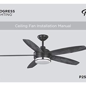 Progress Lighting Albin Collection 54" Indoor/Outdoor Five-Blade Bronze Ceiling Fan