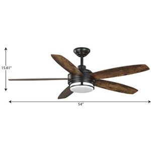 Progress Lighting Albin Collection 54" Indoor/Outdoor Five-Blade Bronze Ceiling Fan