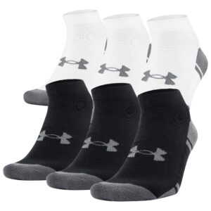 under armour adult resistor 3.0 low cut socks, multipairs, black/white (6-pairs), large