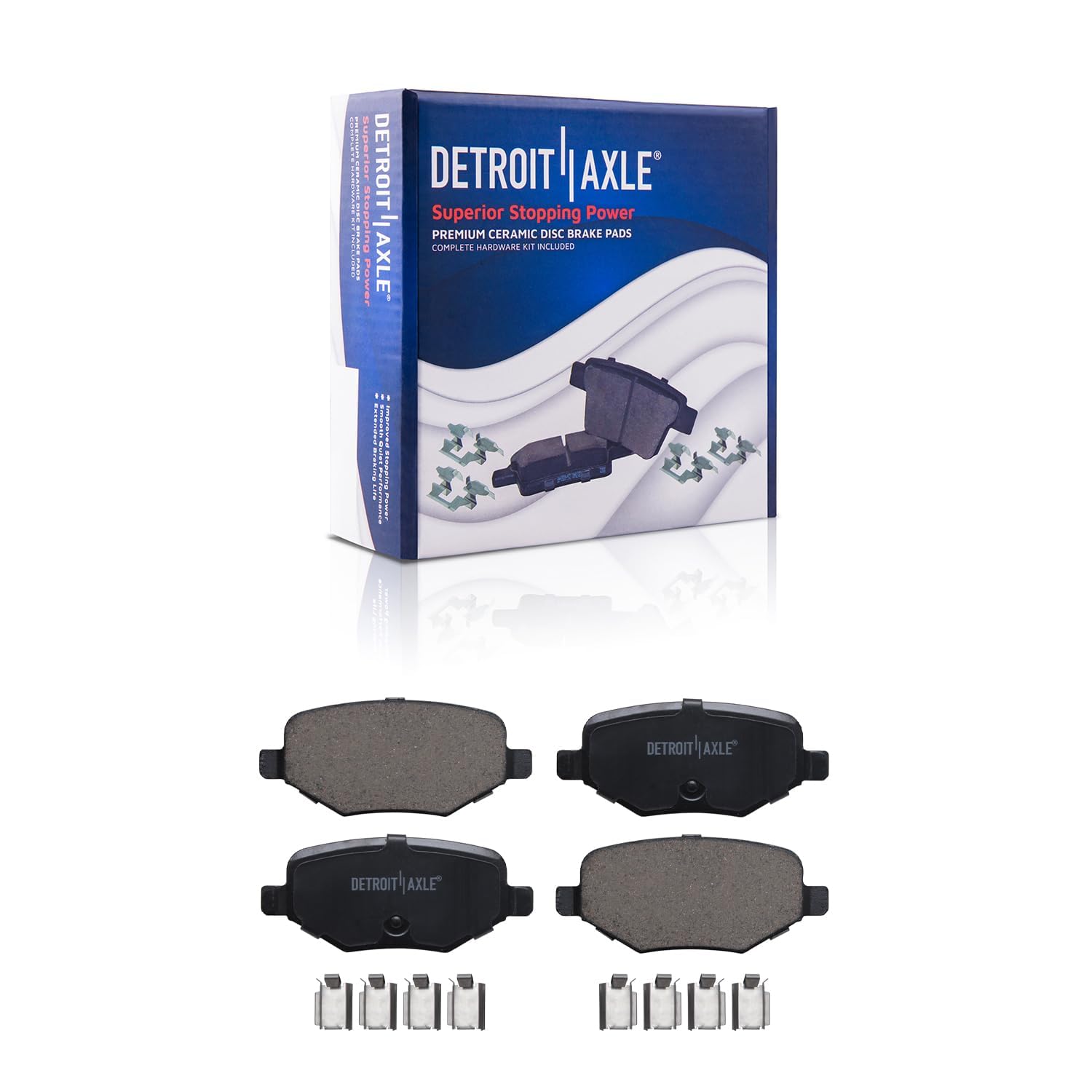 Detroit Axle - Brake Kit for Ford Explorer Flex Taurus Lincoln MKS MKT Brake Rotors and Ceramic Brakes Pads Replacement : 12.80" inch Front and 12.99 inch Rear Rotors