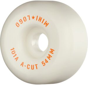 mini logo skateboard wheels a-cut '2' 54mm 101a white