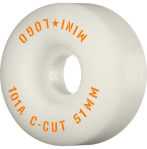 mini logo c-cut '2' 101a skateboard wheels, 54mm, white