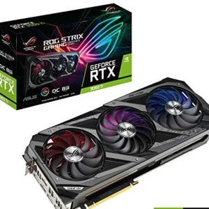 ASUS ROG STRIX NVIDIA GeForce RTX 3060 Ti OC Edition Gaming Graphics Card (PCIe 4.0, 8GB GDDR6, HDMI 2.1, DisplayPort 1.4a, Axial-Tech Fan Design, 2.9-Slot, Super Alloy Power II, GPU Tweak II)