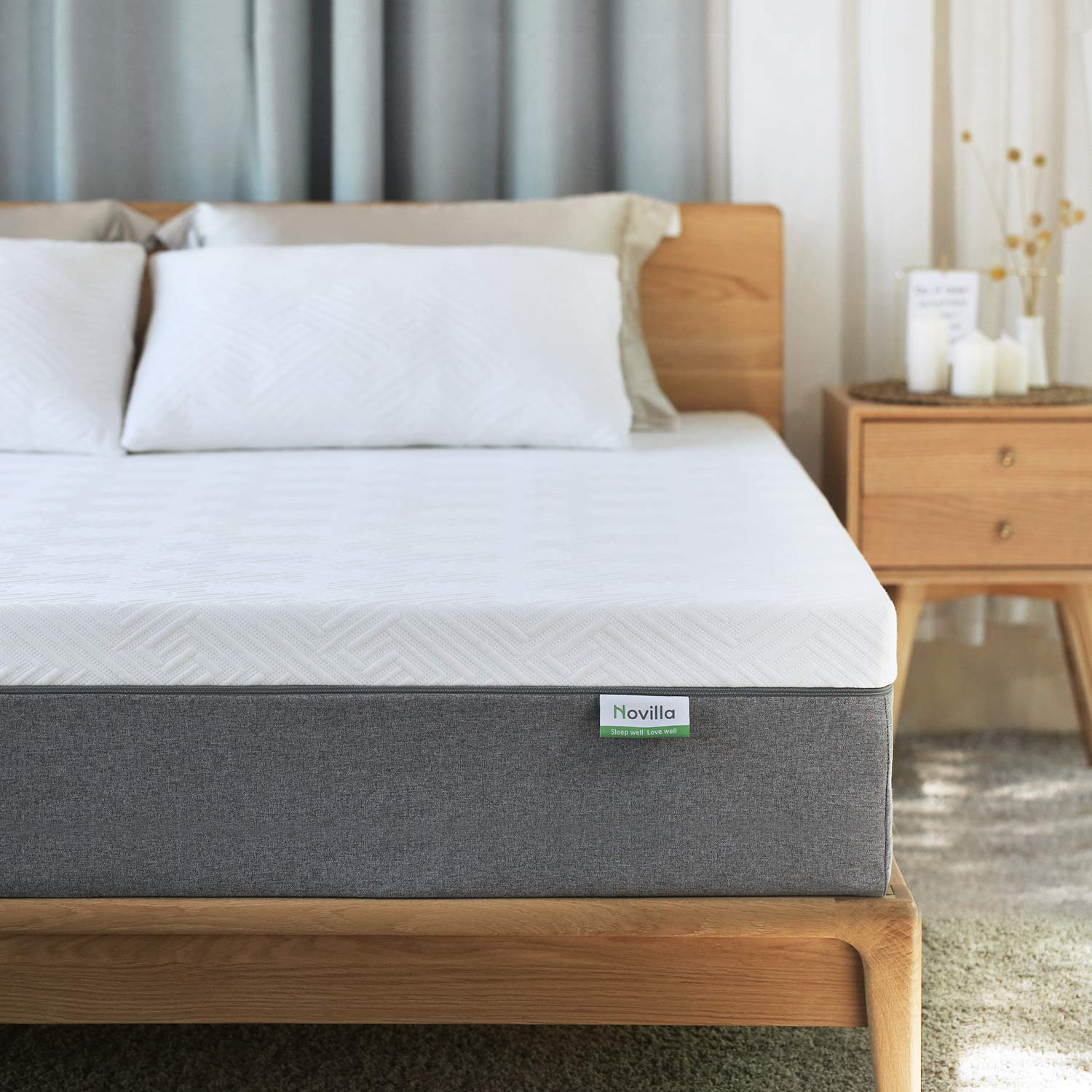 Novilla King Mattress, 10 Inch Gel Memory Foam King Size Mattress for Cool Night & Pressure Relief, Medium Plush Bed Mattress, Bliss