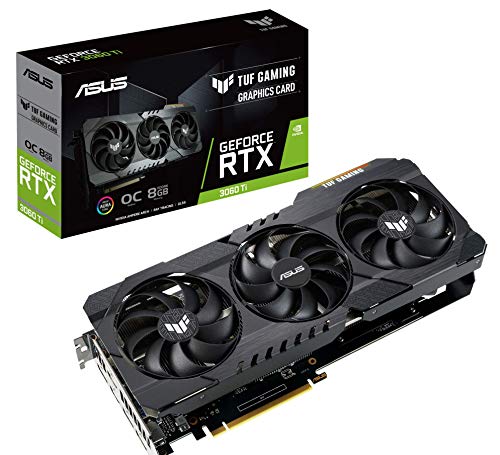 ASUS TUF Gaming NVIDIA GeForce RTX 3060 Ti OC Edition Graphics Card (PCIe 4.0, 8GB GDDR6, HDMI 2.1 , DisplayPort 1.4a, Dual Ball Fan Bearings, Military-Grade Certification, GPU Tweak II), Black