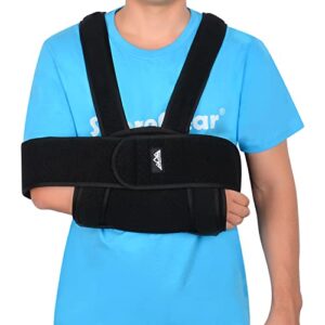 supregear arm sling shoulder immobilizer, adjustable lightweight medical comfortable shoulder support breathable rotator cuff brace for broken fractured bones dislocation, can be used day or night