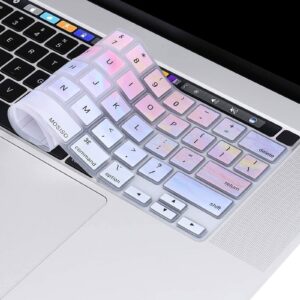 MOSISO Keyboard Cover Silicone Skin Compatible with MacBook Pro 13 inch M2 2023, 2022, 2021 2020 M1 A2338 A2289 A2251 & Compatible with MacBook Pro 16 inch 2020 2019 A2141 Touch ID, Colorful Clouds