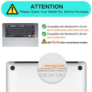 MOSISO Keyboard Cover Silicone Skin Compatible with MacBook Pro 13 inch M2 2023, 2022, 2021 2020 M1 A2338 A2289 A2251 & Compatible with MacBook Pro 16 inch 2020 2019 A2141 Touch ID, Colorful Clouds