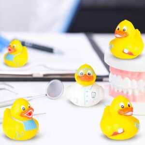 ArtCreativity 2 Inch Dental Rubber Duckies, Pack of 12, Cute Duck Bath Tub Pool Toys in Assorted Styles, Fun Decorations, Carnival Supplies, Party Favor, Dental Treasure Toys