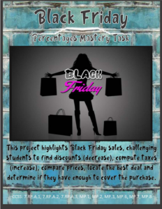 black friday mastery task – project based learning (pbl) with math