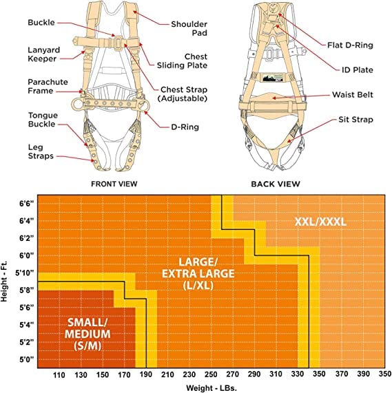 AFP Demon Fall Protection Comfortable Safety Harness (OSHA/ANSI PPE)