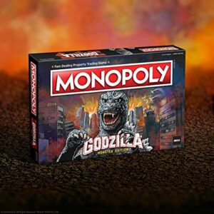 Monopoly: Godzilla | Based on Classic Monster Movie Franchise Godzilla | Collectible Monopoly Game Featuring Familiar Locations and Iconic Kaiju Monsters