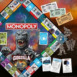 Monopoly: Godzilla | Based on Classic Monster Movie Franchise Godzilla | Collectible Monopoly Game Featuring Familiar Locations and Iconic Kaiju Monsters