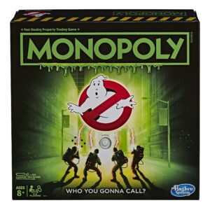 monopoly game: ghostbusters edition; monopoly board game for kids ages 8 and up