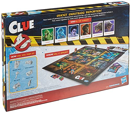 Hasbro Gaming Clue: Ghostbusters Edition Game, Cooperative Board Game for Kids Ages 8 and Up; Players Can Team Up to Battle Ghosts