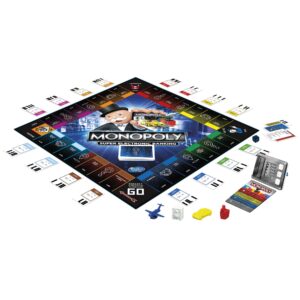 Hasbro Gaming Monopoly Super Electronic Banking Board Game, Electronic Banking Unit, Choose Your Rewards, Cashless Gameplay Tap Technology, for Ages 8 and Up