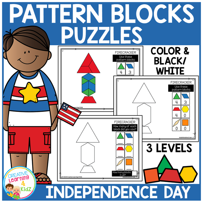 Pattern Block Puzzles Independence Day