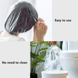 YIZIJIZI 30PCS Disposable Shower Caps, Large Thick Clear Waterproof Shower Cap for Women, large Size 20.5", Home Use, Spa, Hotel and Hair Salon, Clear Shower Caps for Travel