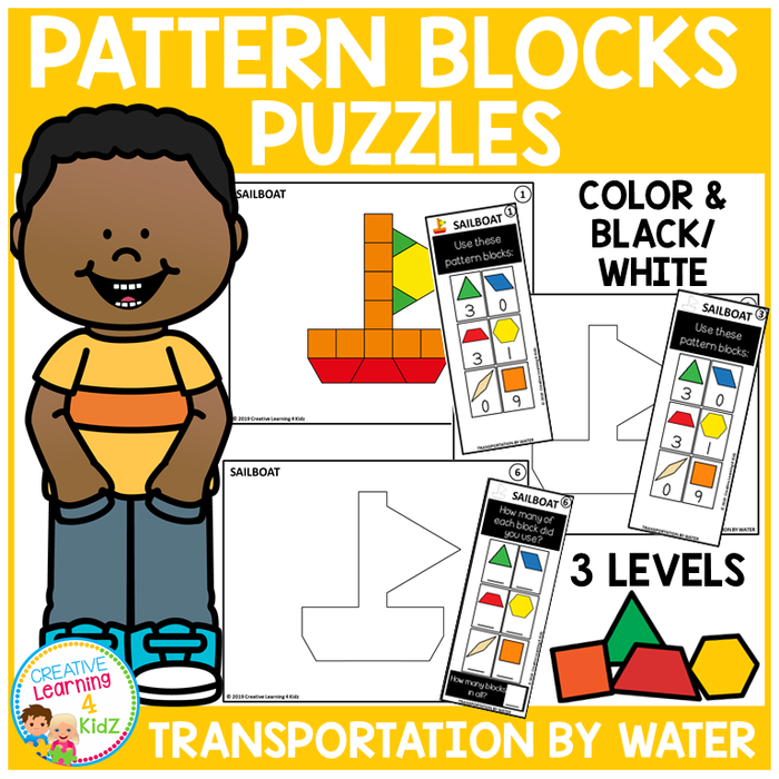 Pattern Block Puzzles Transportation Water