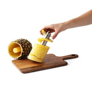 Chef'n Twist'n Core Pineapple Corer Tool, Double Edged Blade, Yellow