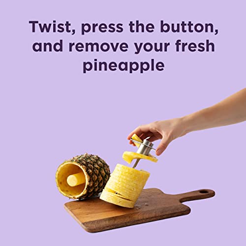 Chef'n Twist'n Core Pineapple Corer Tool, Double Edged Blade, Yellow