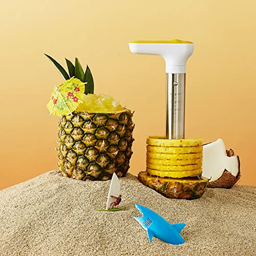 Chef'n Twist'n Core Pineapple Corer Tool, Double Edged Blade, Yellow