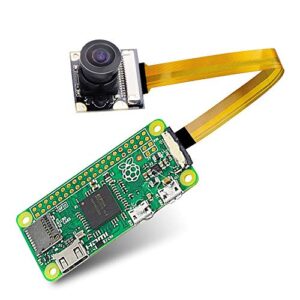 for Raspberry Pi Zero Camera Module 160 FOV 5MP Fisheye Lens Camera Wide Angle 160 Degree OV5647 1080P Sensor HD Video Webcam with Zero Cable for Raspberry Pi Model 4/3 B/B+ A+ RPi 2/1/zero/zero W