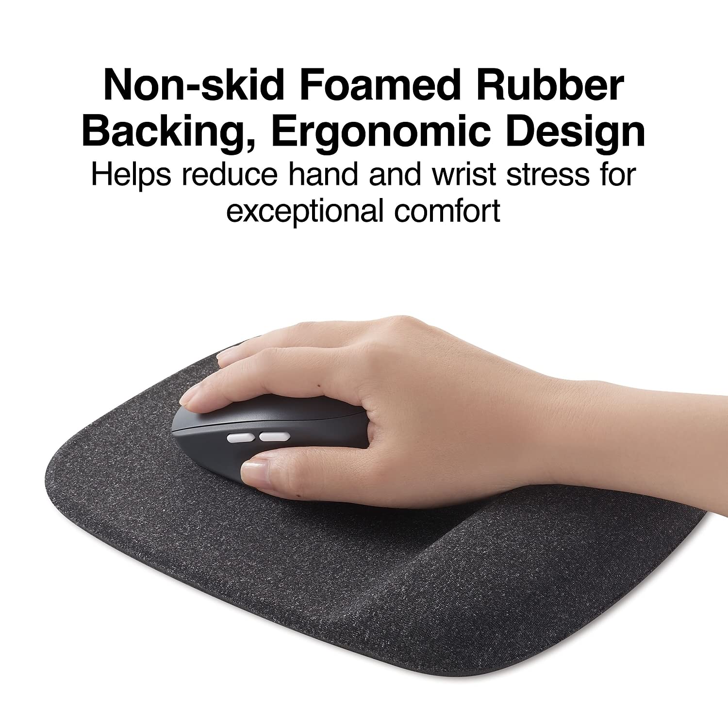 STAPLES 24339943 Mouse Pad with Gel Wrist Rest Black (53326)