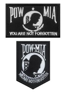 antrix 2 pcs pow mia you are not forgotten applique insignia emblems hook and loop military badge patch for backpacks caps hats vests uniforms clothes