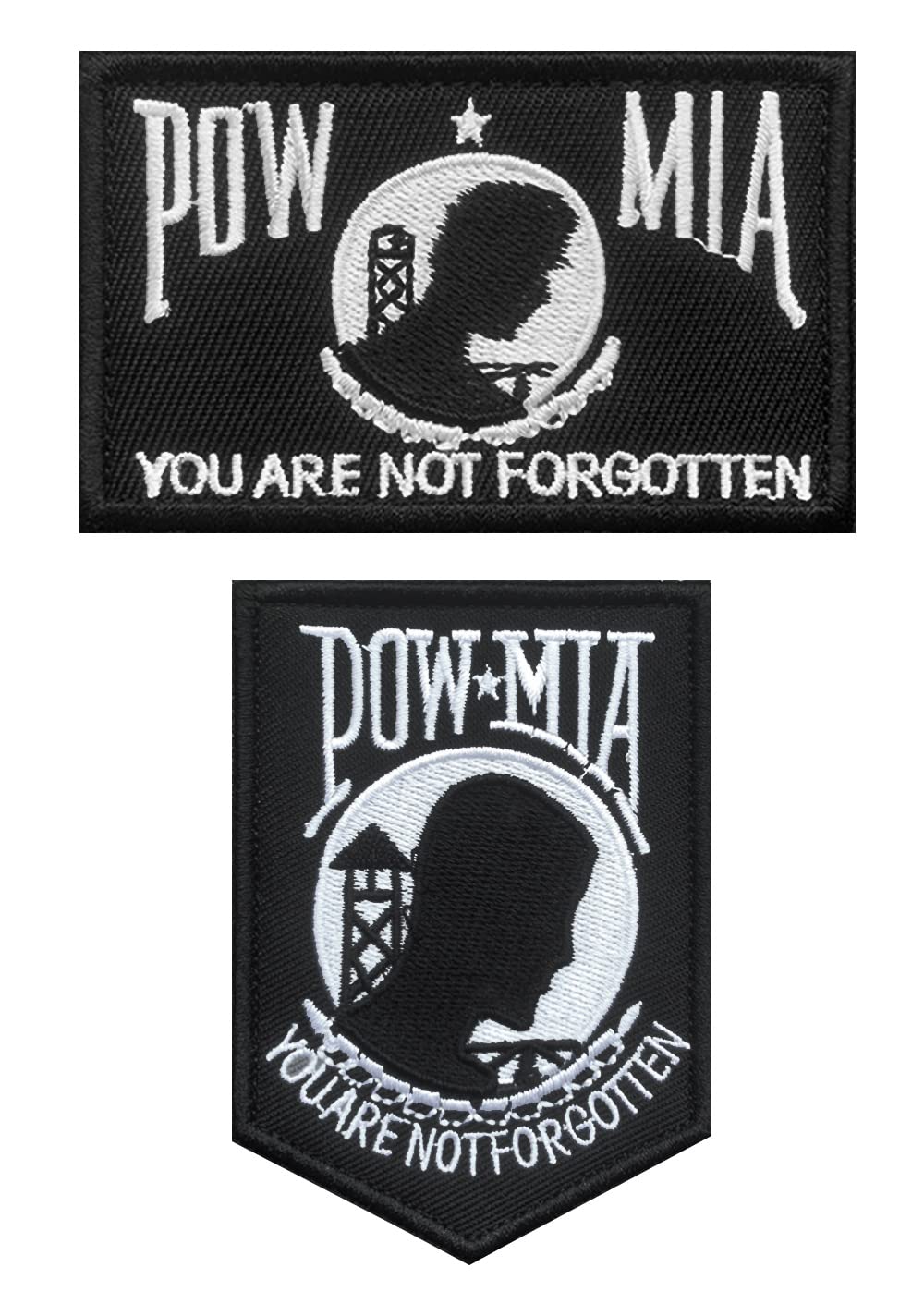 Antrix 2 Pcs POW MIA You are NOT Forgotten Applique Insignia Emblems Hook and Loop Military Badge Patch for Backpacks Caps Hats Vests Uniforms Clothes