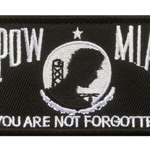 Antrix 2 Pcs POW MIA You are NOT Forgotten Applique Insignia Emblems Hook and Loop Military Badge Patch for Backpacks Caps Hats Vests Uniforms Clothes