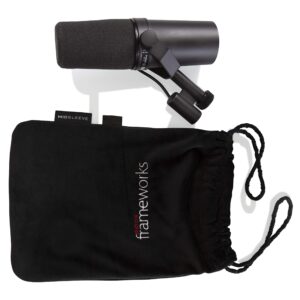 Gator Frameworks Soft Velvet Carry Bag for Studio Microphones Protects from Dust, Dirt, Scratches (GFW-MICPOUCH)