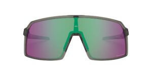 oakley men's oo9406 sutro rectangular sunglasses, grey ink/prizm road jade, 37 mm