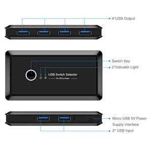 USB 3.0 Switch KVM Switch USB 3.0 Sharing Switcher 4/2 PCs Share 1 Device 4/2 Port KVM Selector for Keyboard Printer Monitor