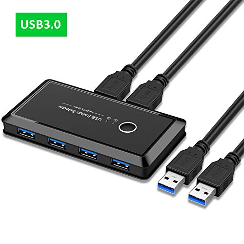 USB 3.0 Switch KVM Switch USB 3.0 Sharing Switcher 4/2 PCs Share 1 Device 4/2 Port KVM Selector for Keyboard Printer Monitor