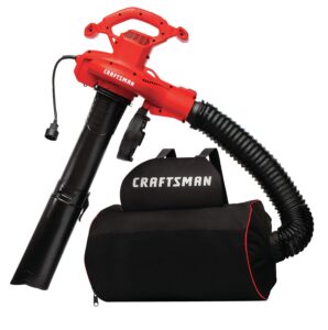 craftsman 3-in-1 leaf blower, leaf vacuum and mulcher, up to 260 mph, 12 amp, corded electric (cmebl7000)