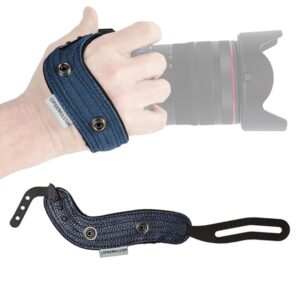 spider holster – spiderpro camera hand strap v2 with snap assembly and optional wrist strap – dslr and mirrorless compatible (dark blue)