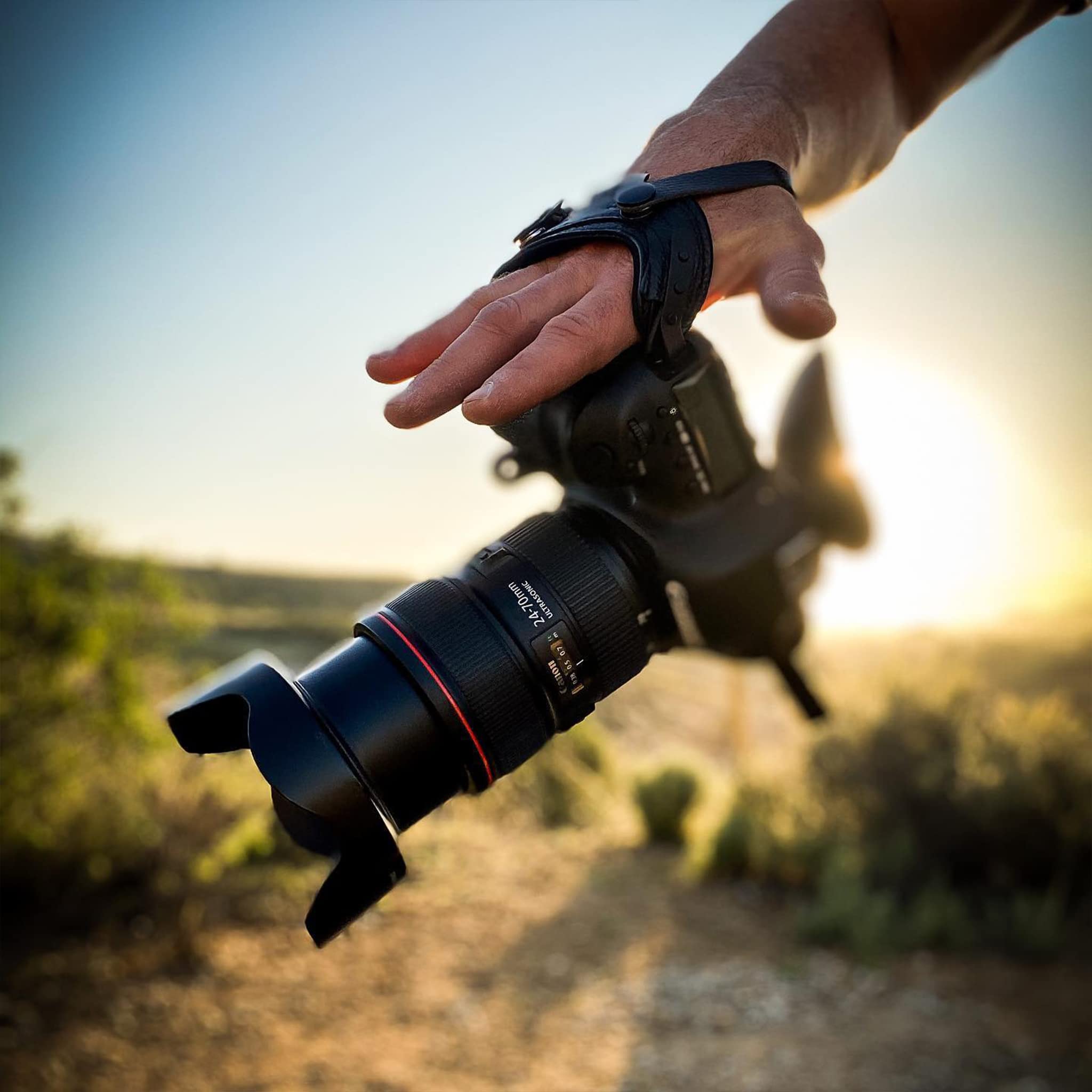 SPIDER HOLSTER – SpiderPro Camera Hand Strap v2 with Snap Assembly and Optional Wrist Strap – DSLR and Mirrorless Compatible (Dark Blue)