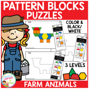 pattern block puzzles animals farm