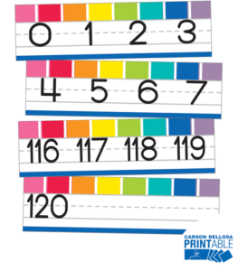 schoolgirl style | hello sunshine number line 0–120 bulletin board set | printable