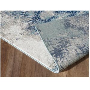 LUXE WEAVERS Abstract Color Splash Modern Blue 5x7 Area Rug