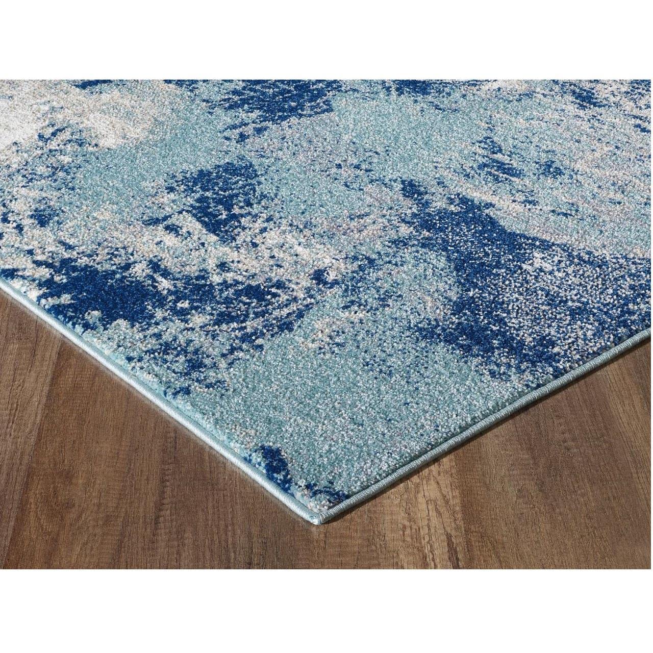 LUXE WEAVERS Abstract Color Splash Modern Blue 5x7 Area Rug