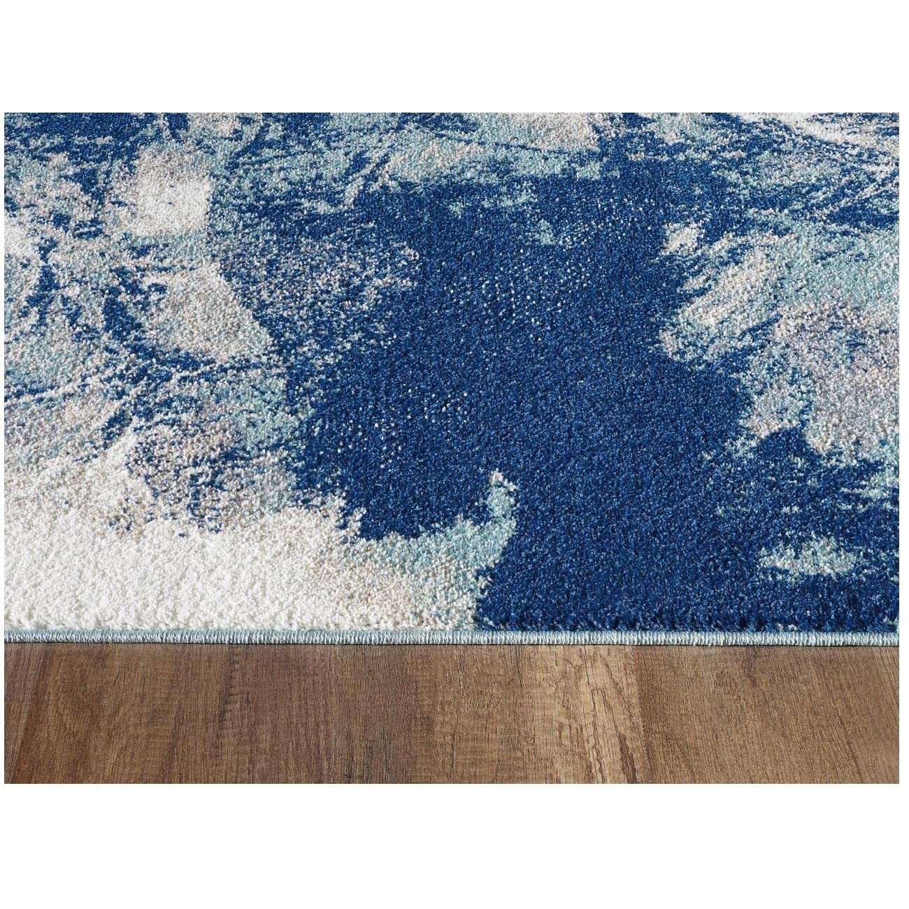 LUXE WEAVERS Abstract Color Splash Modern Blue 5x7 Area Rug