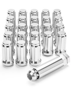 m14x1.5 spline lug nuts with cone seat, chrome plated wheel lug nuts compatible with chevrolet silverado suburban 1500 ford expedition f-150 ram 1500& more, set of 24